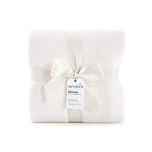 Berkshire VelvetLoft Plush Throw | VelvetLoft All-Season Plush Throw | Cream | Throw (60" x 70")