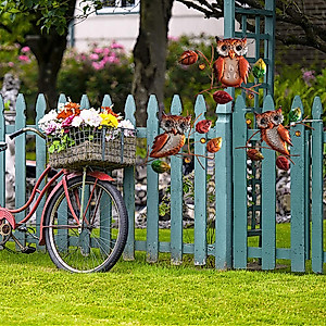 JFRISING Metal Owl Wall Art Decor Outdoor Indoor Hanging Wall Sculpture Metal Decorations for Home Garden Bedroom Living room Bathroom , 3 Pack