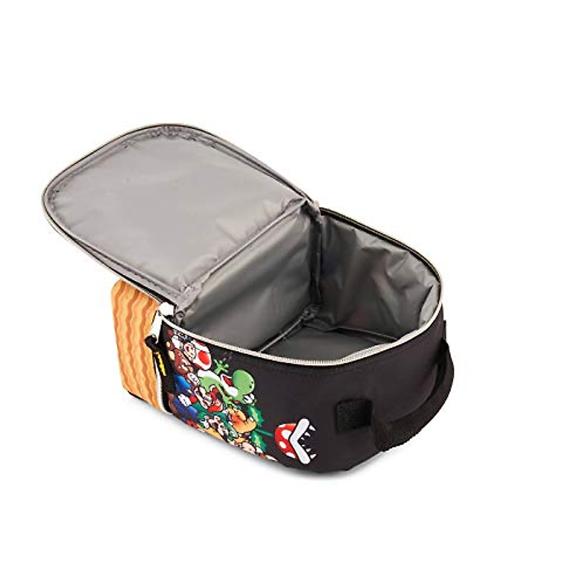 PVC Free Insulated Large Dual Compartments Zippered Mario & Friends Gamer Lunch Box Bag