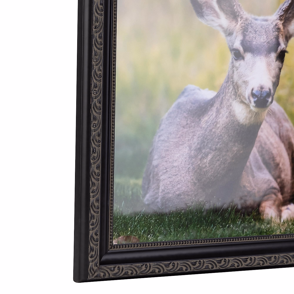 ArtToFrames 16x20 Inch Black Picture Frame, This 1.25 Inch Custom Poster Frame is Antique Black - Comes with Economy Acrylic and Corrugated Backing (WOM5106-16x20)