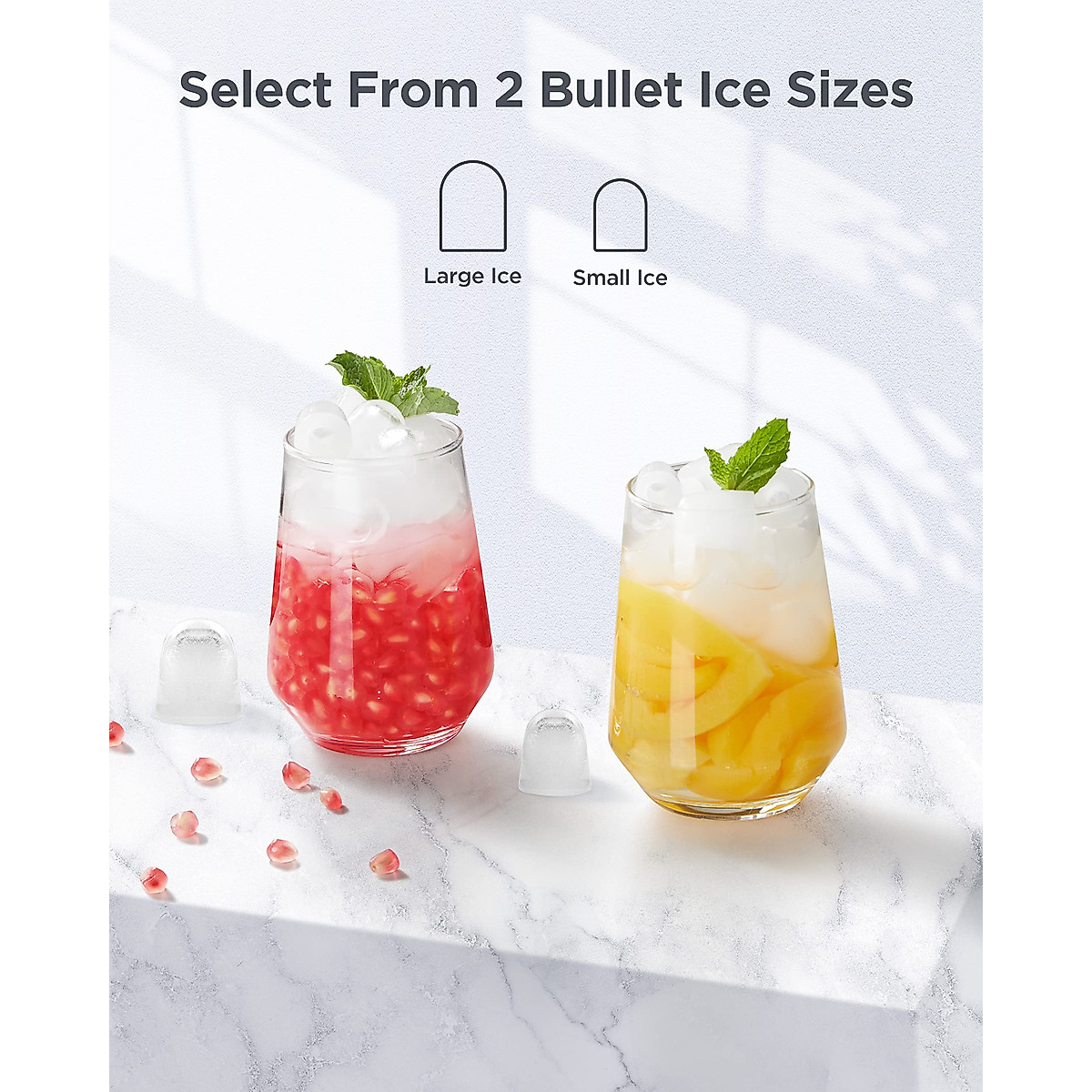 Silonn Ice Maker Machine Countertop, 26 lbs in 24 Hours, 9 Cubes Ready in 6 Mins, Self-Clean Ice Maker Compact Portable Ice Maker with Ice Scoop and Basket