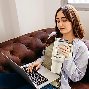 NIAXAUYT Chicken Gifts for Chicken Lovers, Women and Men, 40 oz Chicken Stainless Steel Tumbler, Funny Chicken Themed Gifts for Birthday, Christmas, Guess What Chicken Butt