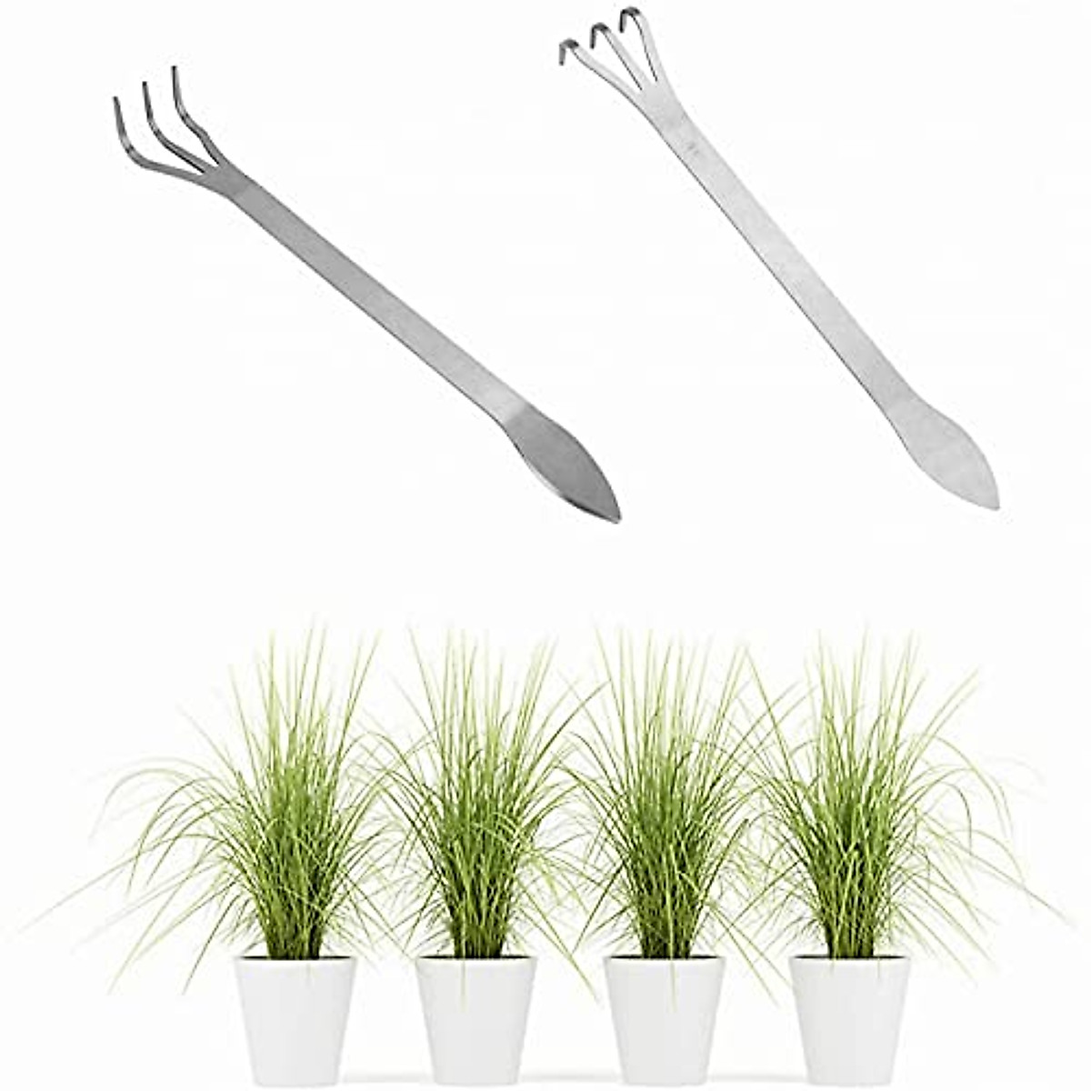 GOTOTOP Bonsai Rake Lightweight 3-Prong Stainless Steel Root Rake Loosen Soil Bonsai Tree Toool with Ergonomic Handle for Outdoor