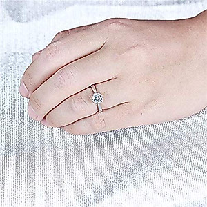 DovEggs Solid 14K White Gold Moissanite Solitaire Engagement Rings for Women 1ct 6.5mm GH Color Heart Arrows Cut Created Moissanite Classic Women `s Engagement Wedding Rings(4.5)
