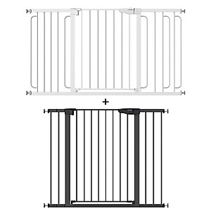 Cumbor 36" Extra Tall, 29.7"- 46" Width Baby Gate for Dogs and Kids & Cumbor 30.5" Tall 29.5"-57" Width Dog Baby Gate for House, Stairs, Doorways