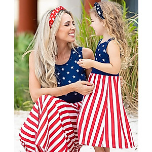 American Flag Headbands for Women Knotted 4th of July Headband Accessories for Women Patriotic USA Hair Band Top Knot Hair Hoops Girls Independence Day 4 Pack Red White and Blue Women Head Bands
