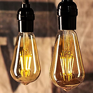 Brightown LED Edison Bulb, 10 Packs 60 Watt Equivalent 6W Dimmable LED Filament Bulb, E26 Base Vintage Amber Bulbs, 2700K Warm White, 470 Lumen