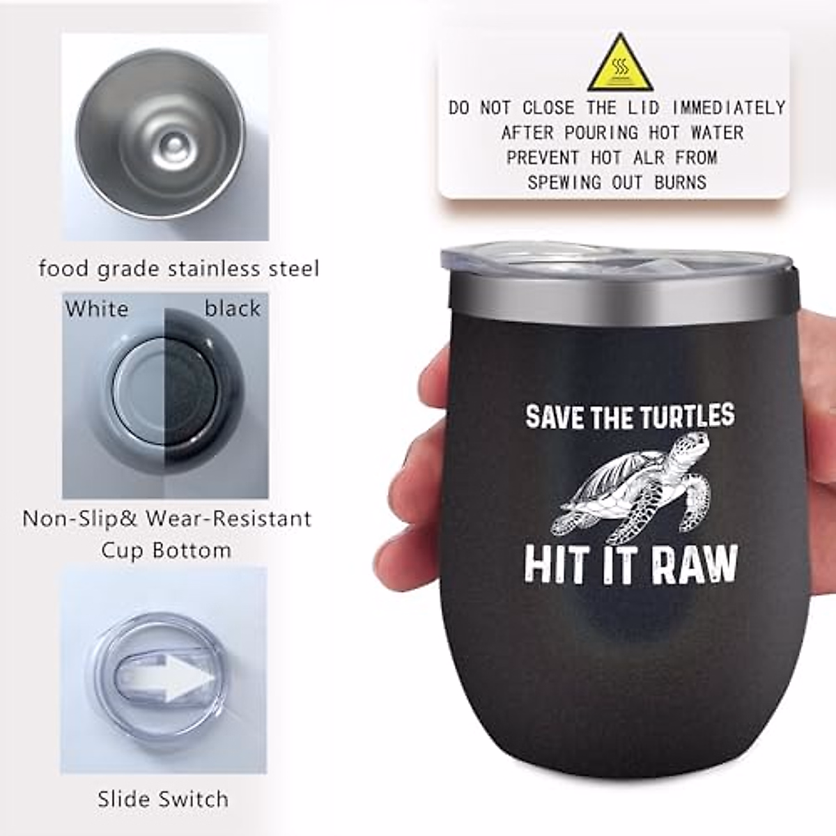 liabiliies save the turtles hit it raw Tumbler with Lid and Straw Insulated Tumbler Stainless Steel Tumblers
