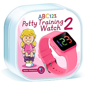ABC123 Potty Training Watch 2- Baby Reminder Water Resistant Timer for Toilet Training Kids & Toddler (Pink)