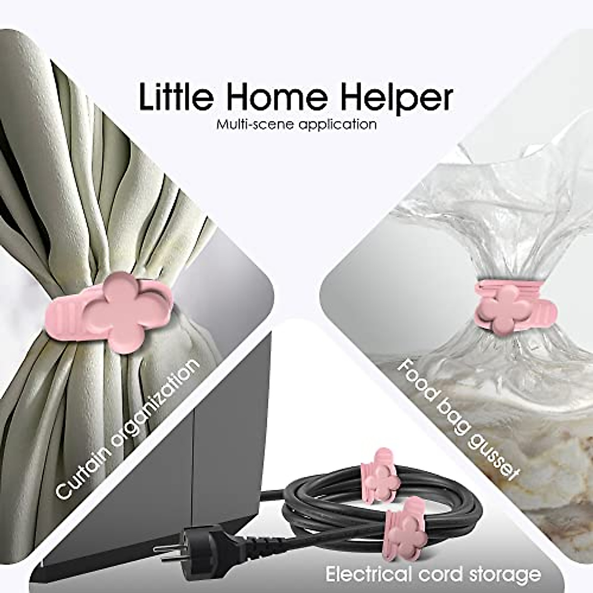 Nearockle Silicone Cable Ties, 15Pcs 4.2" Reusable Cable Straps Cord Organizer Cable Management for Fastening and Bundling Electrical Wire in Travel, Home, Office, School, Desk (Pink)