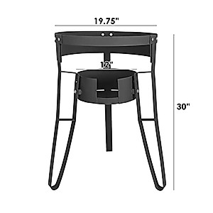 Concord 30" Powder Coated Steel Comal Stand with Roadster Single Propane Burner. Great for Discada, Tacos, Street Vendor, Etc.