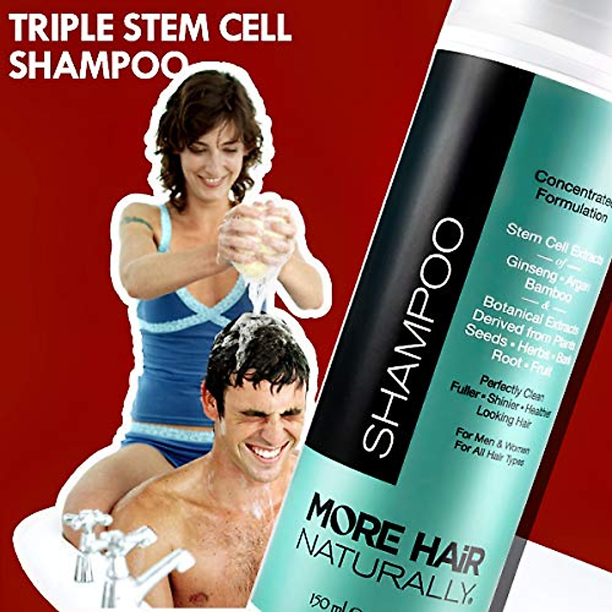 More Hair Naturally TRIPLE STEM CELL SHAMPOO: State Of The Art Hair Improvement For Extra volume, Fullness and Improved Scalp Health