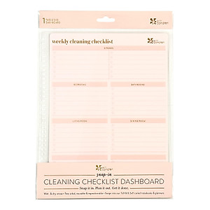 Cleaning Snap-in Dashboard. Wet Erase and Double Sided Layout. Gold Metallic Accents. 7" x 9". Fits All Erin Condren Notebooks and Planners 7" x 9" or Larger.