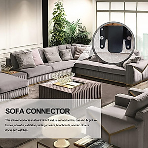 DEEPDREAM 8 Pcs Sectional Couch Connectors Metal Couch Clips Sofa Connector Interlocking Furniture Connector with 50 Pcs Screws…