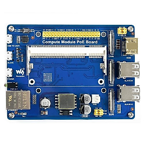 Compute Module IO Board with PoE Feature Development Board Composite Breakout Board for Developing with Raspberry Pi CM3 / CM3L / CM3+ / CM3+L,Onboard 10/100M Ethernet Port,USB Ports