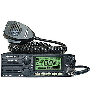 President Electronics MC Kinley USA Hm AM/SSB Tranceiver CB Radio, 40 Channels, 7 Weather Channels, Channel Rotary Switch, Volume Adjustment and ON/Off, Multi-Functions LCD Display, 12/24V