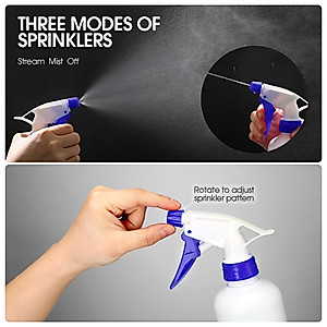 Tioncy 12 Pcs 17 Oz Plastic Spray Bottle Adjustable Spray Bottles Leak Proof Empty Water Bottle Refillable Spray Bottles for Cleaning Solution, Planting, Pet, BBQ, Bathroom, Kitchen (Blue)