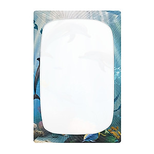 Kigai Underwater World Dolphins Crib Sheets for Boys or Girls,Soft and Breathable Crib Sheets 27x39 Inch