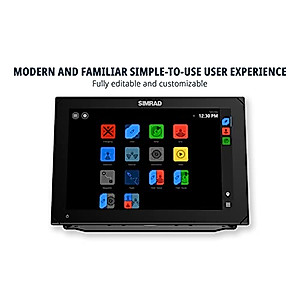 Simrad NSX 3007 - Chartplotter Fish Finder with Active Imaging 3-in-1 Transducer and C-MAP Discover X Charts, Black