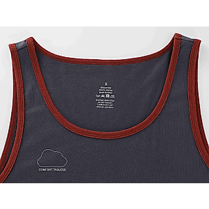 DESPLATO Men's Classic Slim Fit Breathable Active Workout Gym Muscle Sleeveless Shirts Tank Tops Khaki/Rusty XL