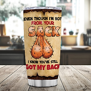 wowcugi Personalized Bonus Stepdad Tumbler 20oz & 30oz Step Dad Coffee Travel Mug & Cup - Stepped Up Dad Gift From Stepdaughter/Stepson - For Birthday & Father's Day