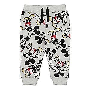 Disney Mickey Mouse Infant Baby Boys 2 Pack Drawstring Pants Black and Grey 18 Months