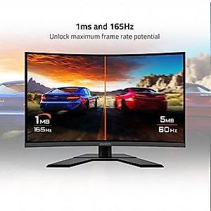 GIGABYTE G32QC A (32" 165Hz 1440P Curved Gaming Monitor, 2560 x 1440 VA 1500R , 1ms (MPRT) Response Time, 93% DCI-P3, VESA Display HDR400, FreeSync Premium Pro