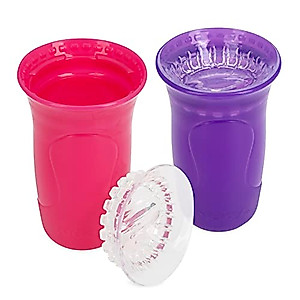 Nuby No Spill Edge 360 10 oz Cup with Silicone Rim, 2 Pack