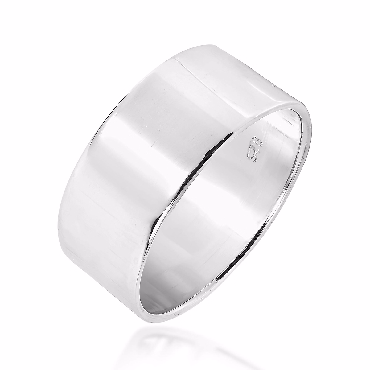 AeraVida Plain Cigar Band 10mm Width .925 Silver Ring | Casual Fashion Style Comfort Fit Silver Rings for Unisex | Statement Fashion, Promise Ring, Couple Unisex Ring | Size 6