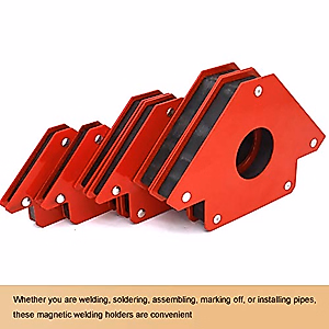 6 Pcs Arrow Welding Magnet, Welding Magnet Set for Metal Working 25, 50, and 75 Lbs Strength Magnetic Welding Holder, 45,90,135,180Degree Angle Fits for welding, soldering, assembling