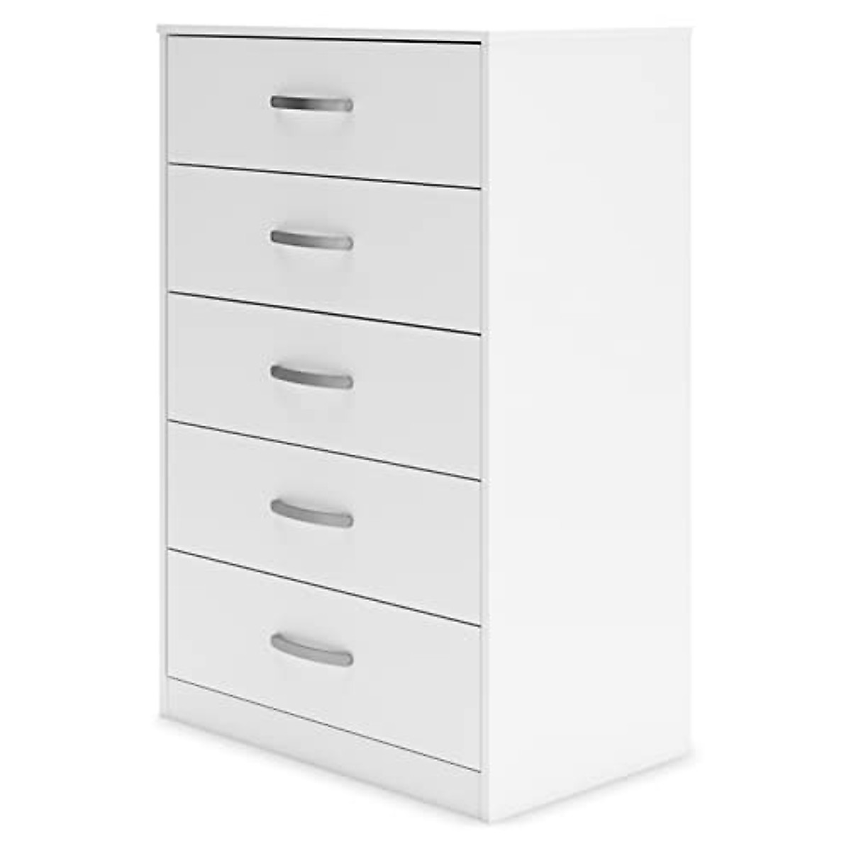 Signature Design by Ashley Flannia Casual 5 Drawer Chest of Drawers with Dovetail Construction and Safety Stop, White