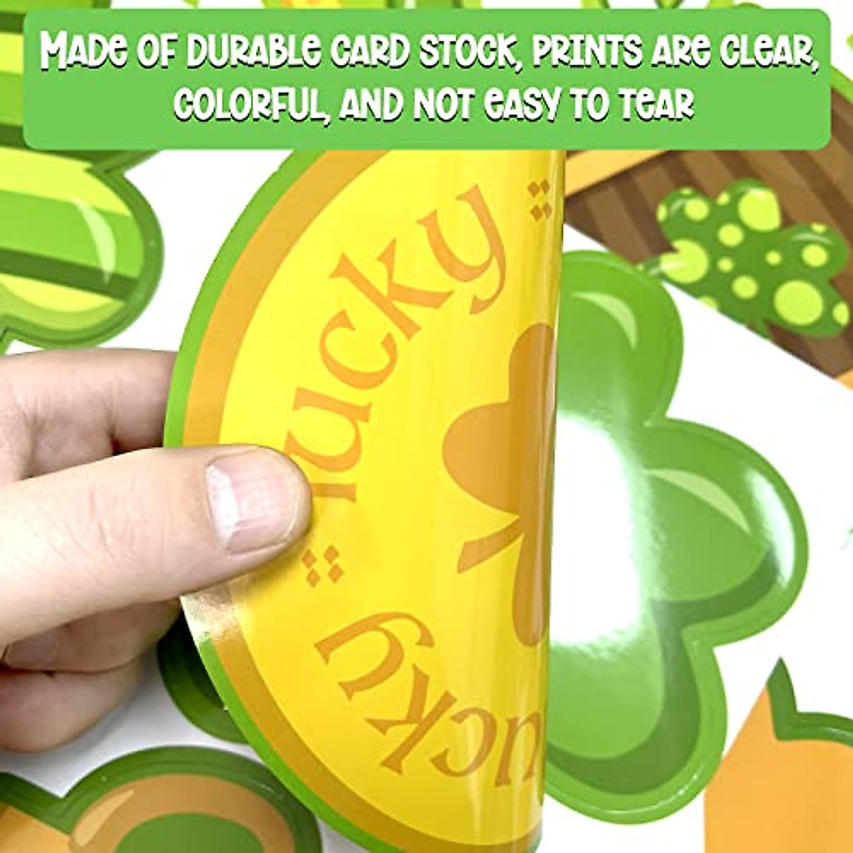 25 Pieces St. Patrick's Day Cutouts Lucky Shamrock Cutouts for Home Classroom St. Patrick's Day Bulletin Board Decorations