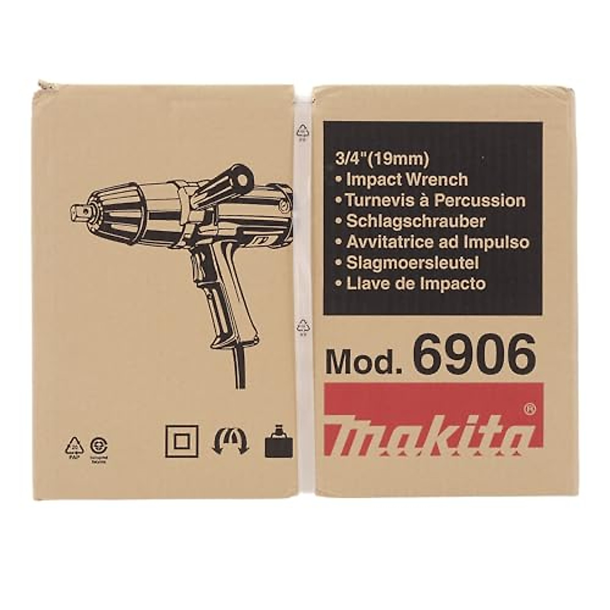 Makita 6906 3/4" Impact Wrench w/ Friction Ring Anvil , Blue