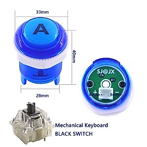 SJ@JX Arcade Game Controller USB Encoder 2 Player Gamepad Cherry MX Microswitch Button 8way Joystick for Nintendo Switch PC PS3 Retropie Raspberry Pi MAME