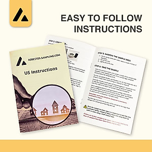 Asbestos Test Kit - Sample Only Testing - 72hr (3 Business Days) NVLAP lab Result with lab Testing fee Included. (3 Samples)