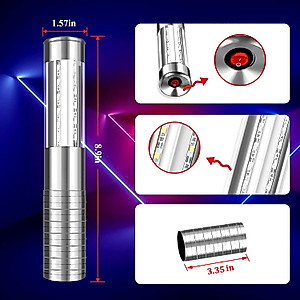 Ecostrobe Strobe Baton Light,Stage Handheld Light,Champagne Bottle Sparklers, Reusable Indoor Concert LED Lights - for Bar Club Birthday Weddings Parties (Silver 2 PC)
