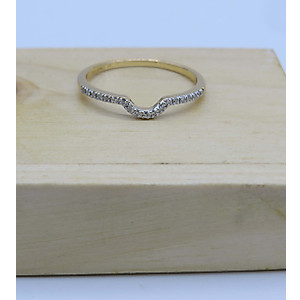 Dazzlingrock Collection 0.11 Carat (Ctw) 10K Round Lab Grown Diamond Women Wedding Band Guard Ring, Yellow Gold, Size 7.5