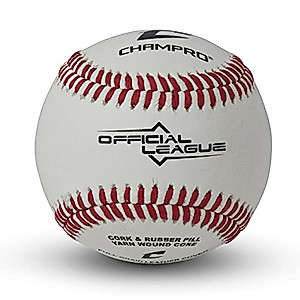 CHAMPRO Official League Baseballs, Full Grain Leather Cover, 6 Pack