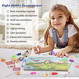 Dinhon Busy Book Preschool Learning Activities Latest 30 Themed - Workbooks Activity Binders Travel Toys for Toddlers, Autism Learning Materials and Tracing Coloring Books Montessori Toys for Age 3 +