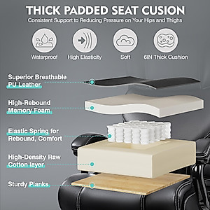 Office Chair, Ergonomic Big and Tall 500lbs Computer Desk Chairs, Heavy Duty Executive Breathable Leather Chair with Adjustable High Back, Lumbar Support Swivel PC Chair