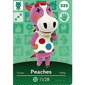 Nintendo Animal Crossing Happy Home Designer Amiibo Card Peaches 325/400 USA Version