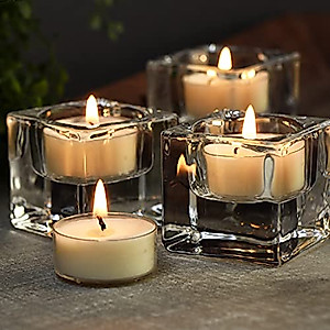 DEYBBY Scented Soy Tealights, Aromatherapy Soy Wax Candle Bulk|Clear Cup|12 Counts|Long Lasting|4 Hour Burn Time|Jasmine|for for Party and Home Decoration