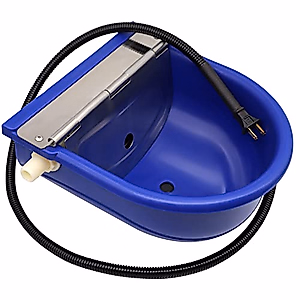 Automatic Livestock Waterer Heated Horse Water Bowl Automatic Cattle Cow Heated Water Bowl Dog Horse Cattle Drinking Bowl Constant Temperature Dispenser with Float Control
