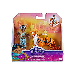Mattel Disney Princess Jasmine Small Doll and Rajah Tiger Figure with Seat, from Mattel Disney Movie Aladdin