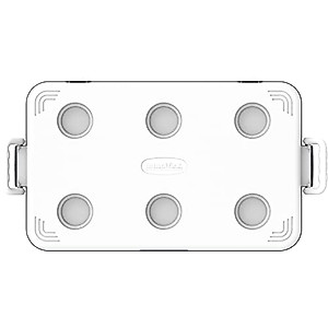 Duramax Picnic Icebox 60L High Performance Cool Box with PU Insulation, Side Handles with Secure lid Locking & Cup Holders on lid, Icebox, Cooler Box, Cool Grey