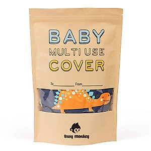 Multi Use Nursing Breastfeeding Cover Scarf - Car Seat Canopy - Shopping Cart - High Chair - Stroller and Carseat Covers for Boys and Girls-Infinity Stretchy Shawl - Baby Shower-Dinosaurs