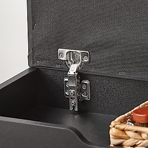 SoBuy Entryway Shoe Bench Shoe Cabinet with Folding Padded Seat & Flip-Drawer, Narrow Shoe Rack, Black, FSR95-SCH