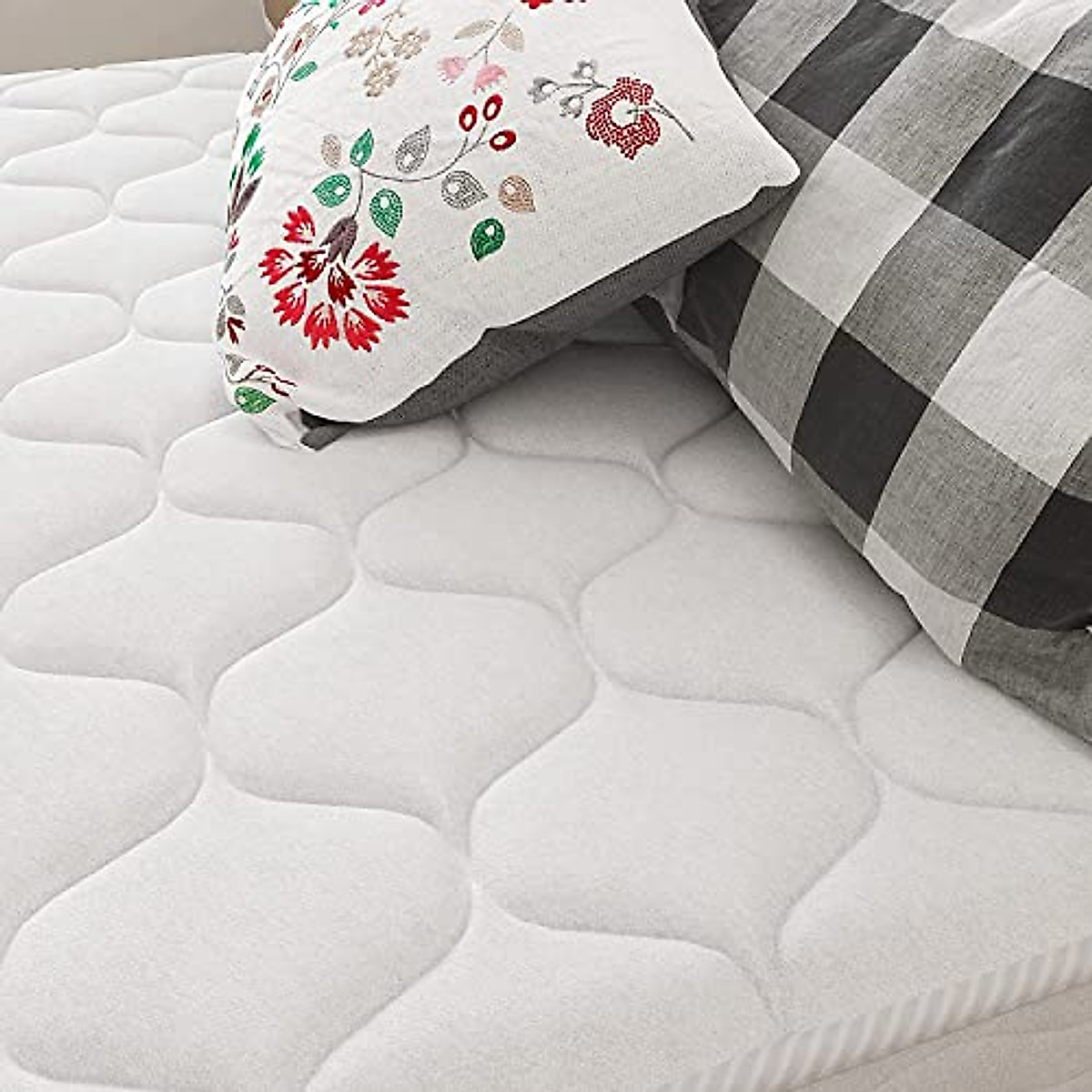 NapQueen 6 Inch Innerspring Queen Size Medium Firm Support Relief Mattress, Bed in a Box, White