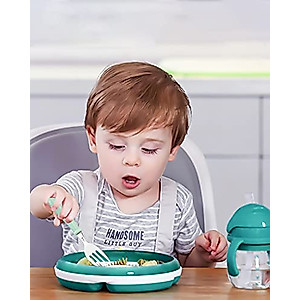 10 pcs Toddler Utensils, Stainless Steel Toddler Silverware Set with Round Handle, Baby Forks for Self Feeding, 5 Toddler Forks and 5 Toddler Spoons, BPA Free