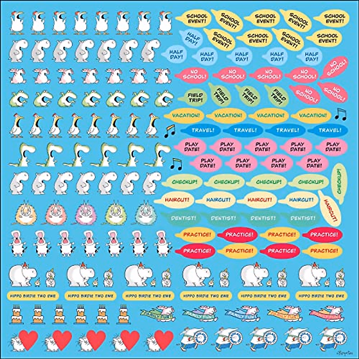 Sandra Boynton's My Family Calendar 17-Month 2023-2024 Family Wall Calendar